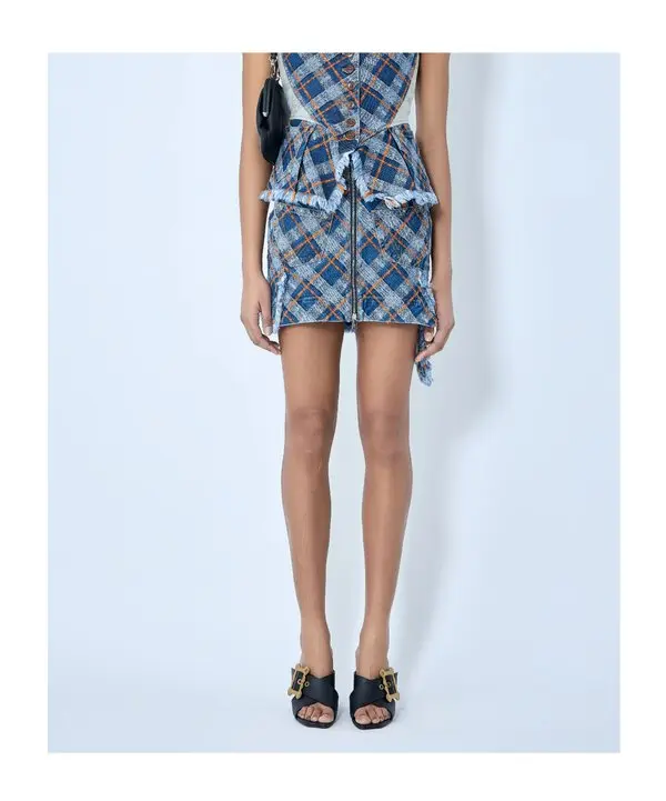 VIVIENNE WESTWOOD Zip-front Plaid Mini Skirt - No