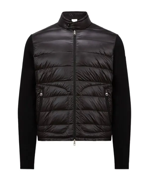 Moncler Logo Patch Down Cardigan - Black