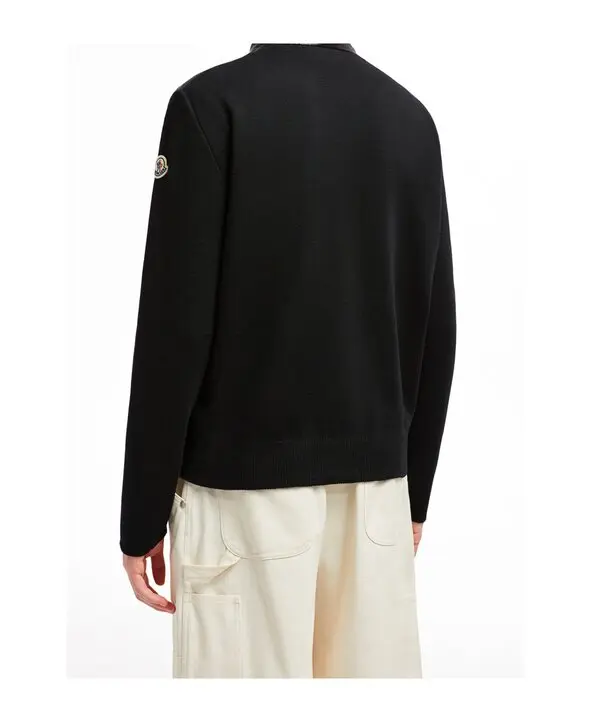 Moncler Logo Patch Down Cardigan - Black