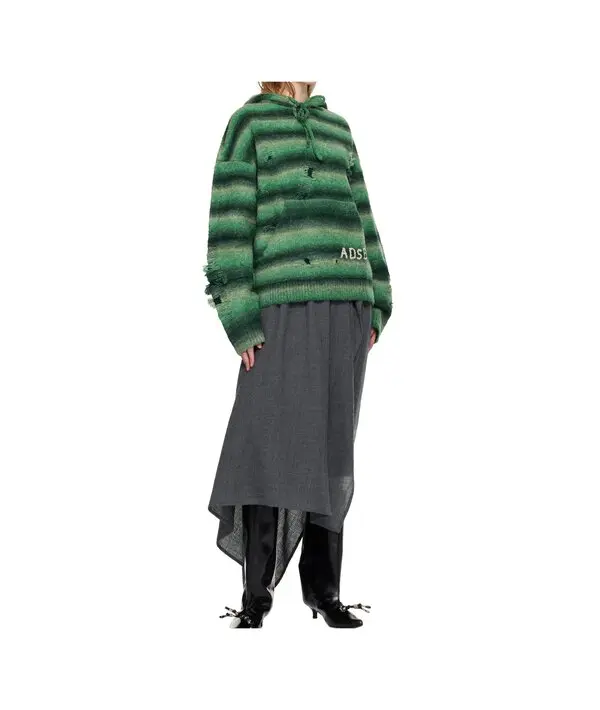 Andersson Bell Gradient Distressed Striped Hoodie