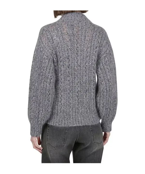 Eleventy Sequin Embellished Zip Up Cardigan - Gray