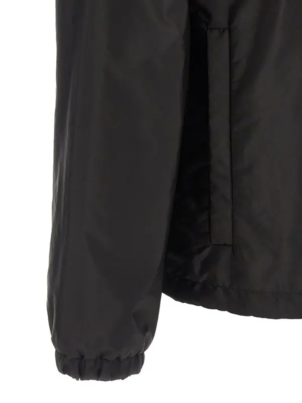 Moncler Logo Patch Hooded Zip-up Jacket - Black