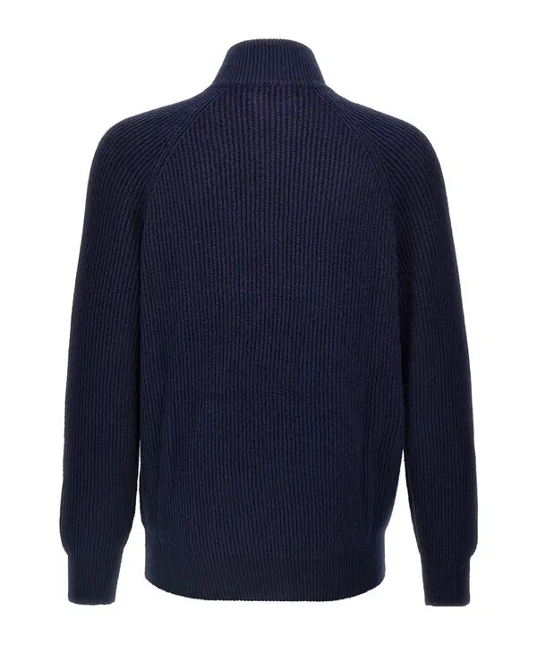 Brunello Cucinelli Malfilé English Rib Cardigan - Blue