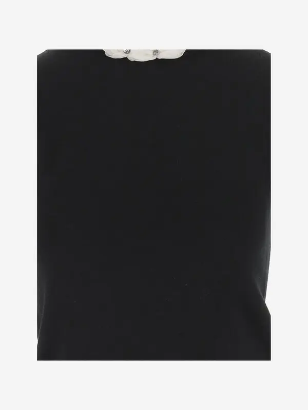 Valentino Garavani Embellished Collar Short-sleeved Jumper