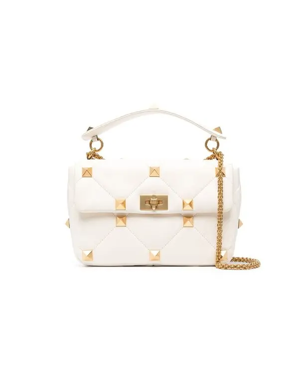 Valentino Garavani Roman Stud Quilted Tote Bag - Ivory White