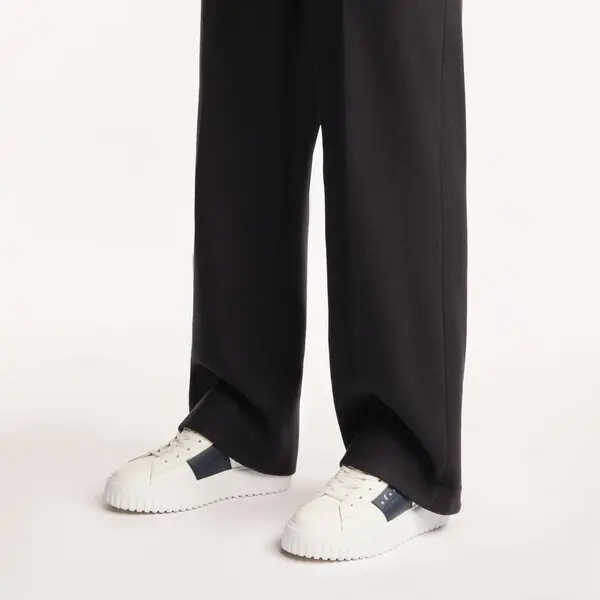 Hogan Round-toe Lace-up Sneakers With Side Logo - White