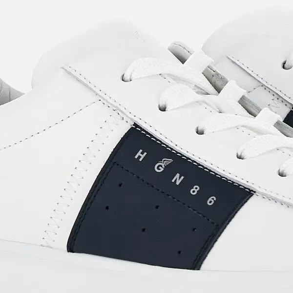 Hogan Round-toe Lace-up Sneakers With Side Logo - White