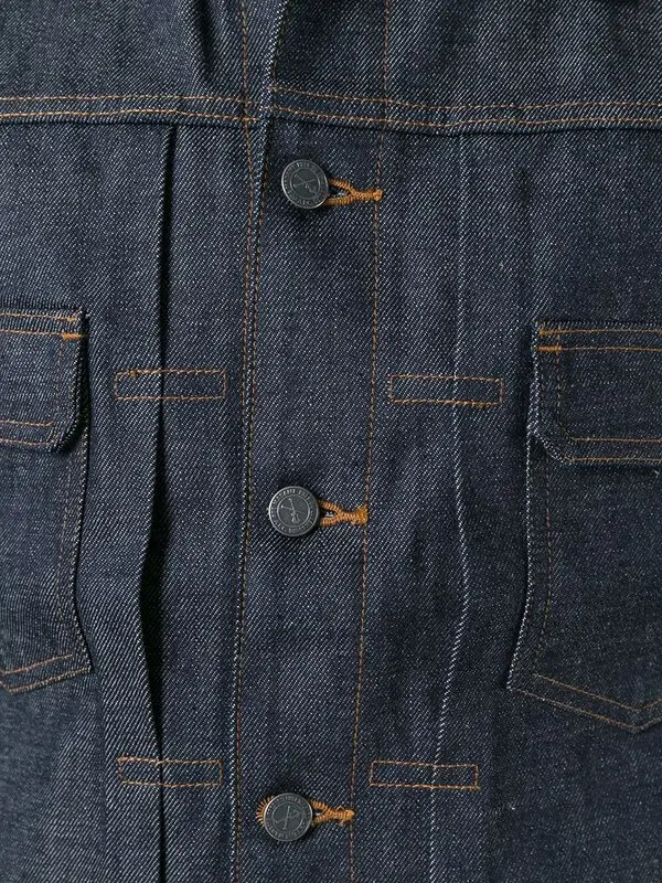 A.p.c. Indigo Denim Jacket With Button Closure And Cuffed Sleeves - No