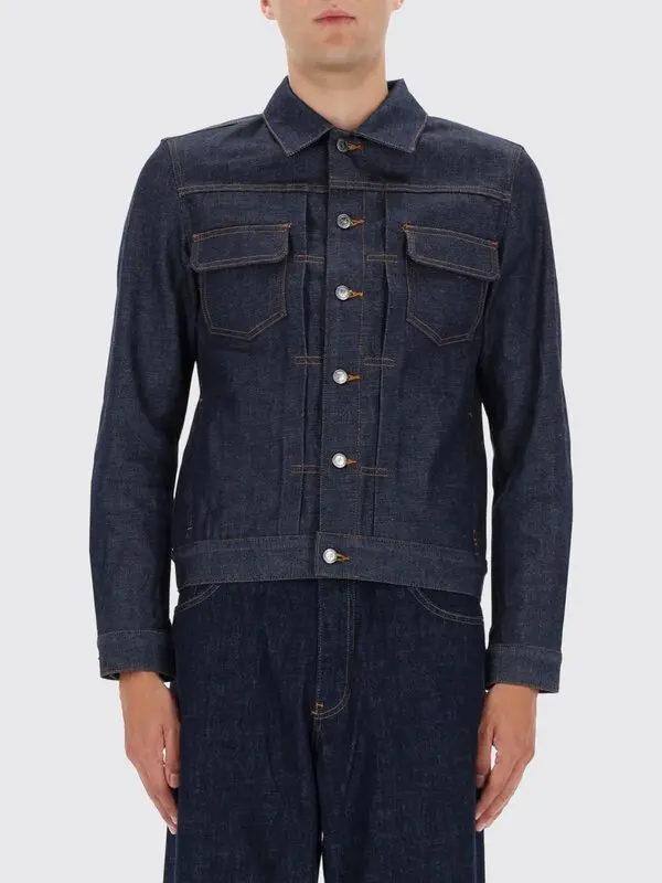 A.p.c. Indigo Denim Jacket With Button Closure And Cuffed Sleeves - No