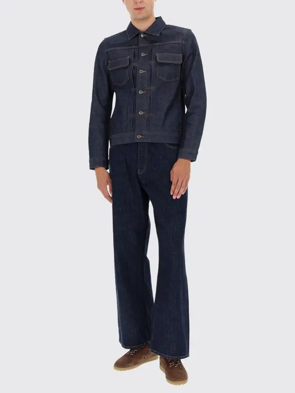 A.p.c. Indigo Denim Jacket With Button Closure And Cuffed Sleeves - No