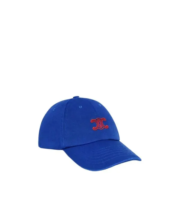 Celine Embroidered Baseball Cap - Blue Red