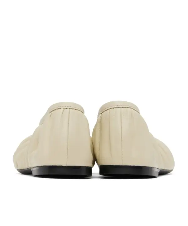 TOTEME Gathered Leather Ballerina Flats