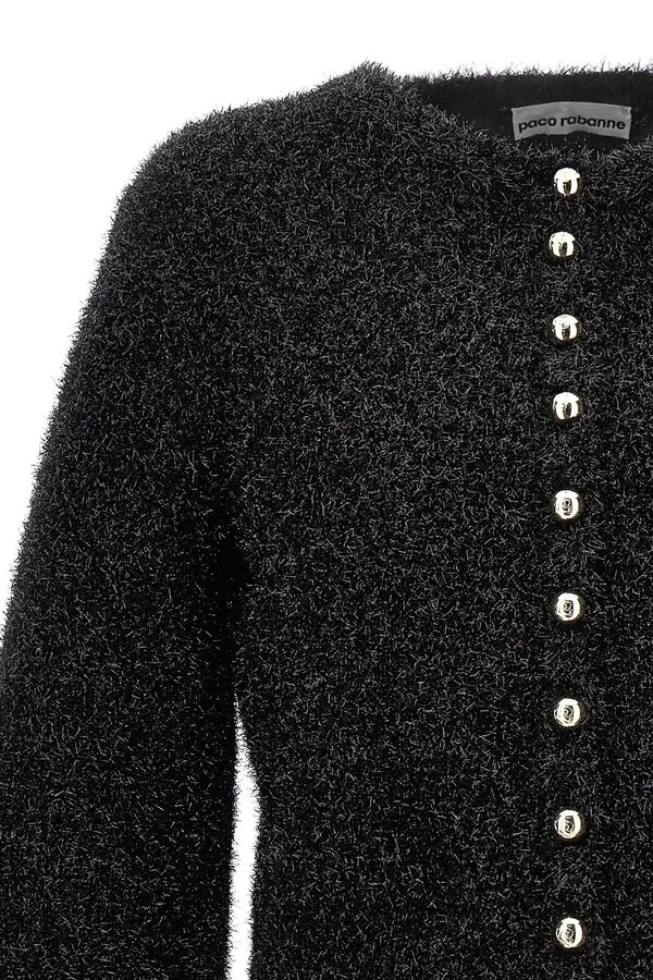 Rabanne Cropped Cardigan With Metal Buttons