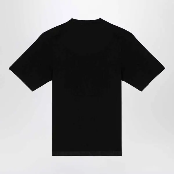 Prada Re-nylon And Jersey T-shirt With Zippered Pocket - Black