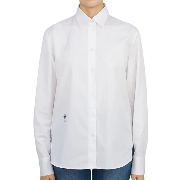 Dior Embroidered Bee Button-up Top