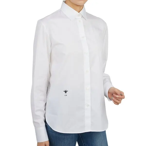 Dior Embroidered Bee Button-up Top