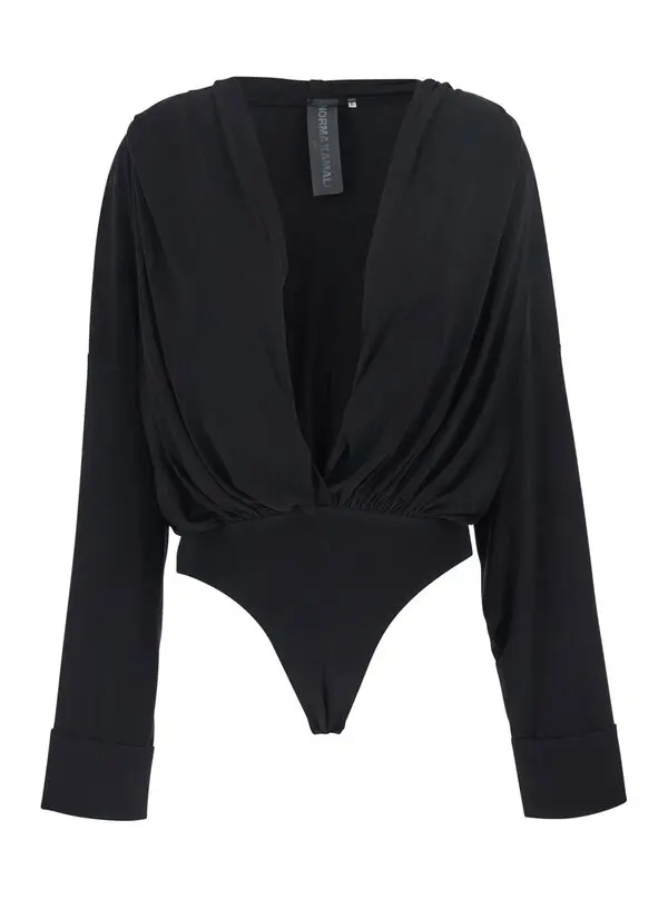 Norma Kamali Hooded Ruffled Blouse - Black