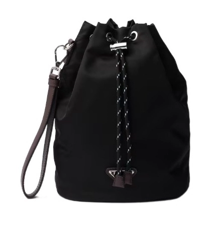 Prada Speedrock Re-nylon And Leather Pouch - Black