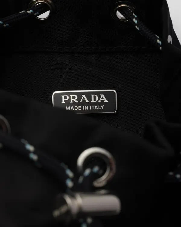 Prada Speedrock Re-nylon And Leather Pouch - Black