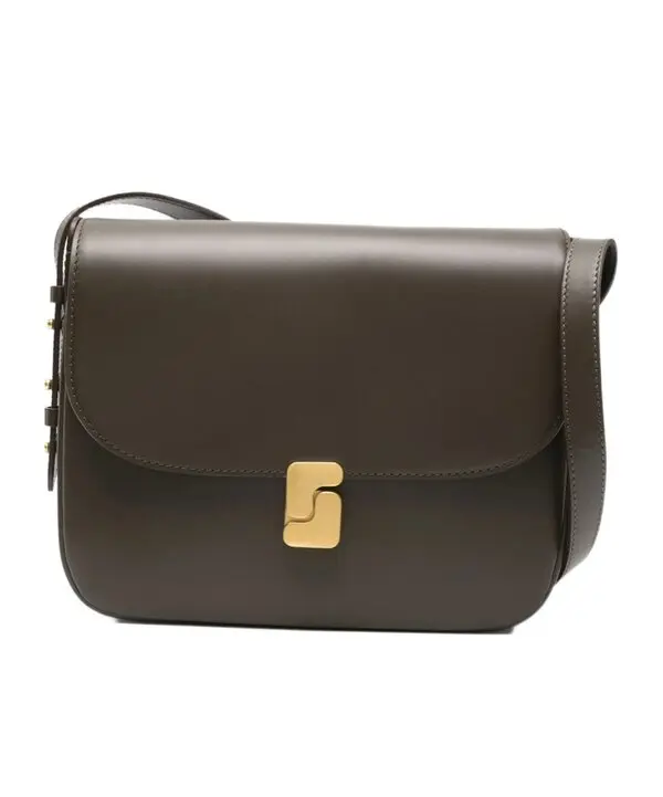 Soeur Flap Shoulder Bag With Gold Tone Clasp - Black