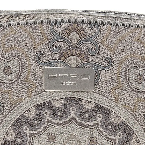 Etro Paisley Print Zipper Clutch - Gray
