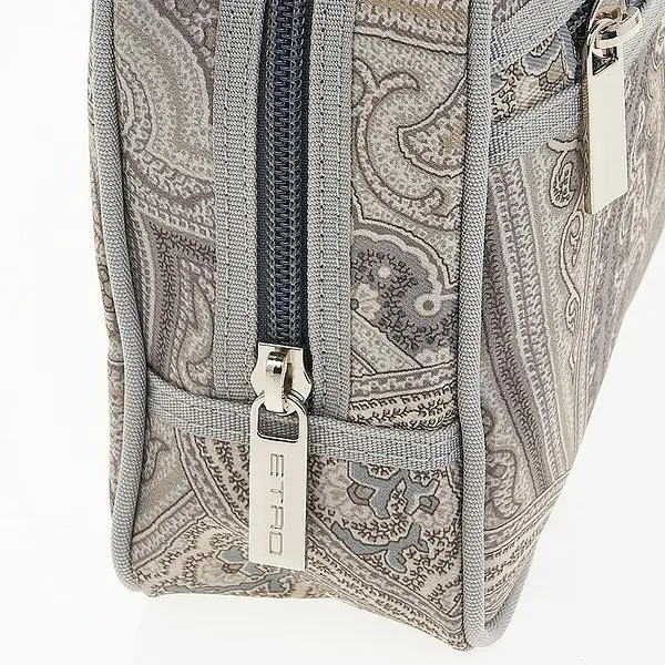 Etro Paisley Print Zipper Clutch - Gray