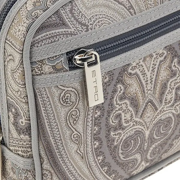 Etro Paisley Print Zipper Clutch - Gray