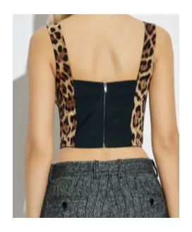 Dolce & Gabbana Leopard Print Bustier Top