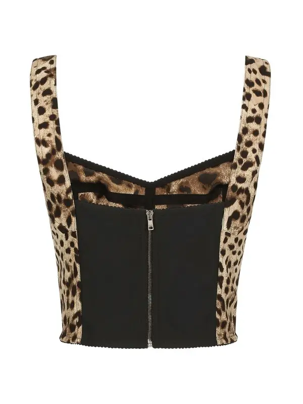 Dolce & Gabbana Leopard Print Bustier Top