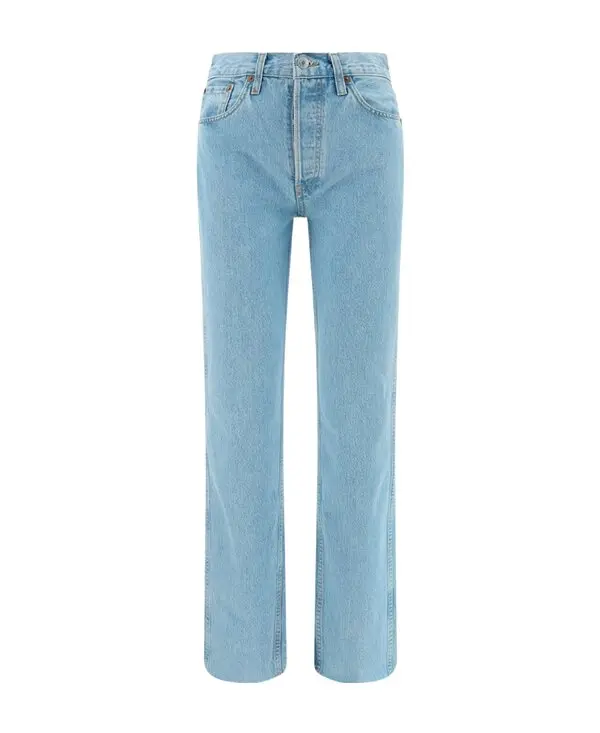 RE/DONE High-rise Straight-leg Jeans - Blue