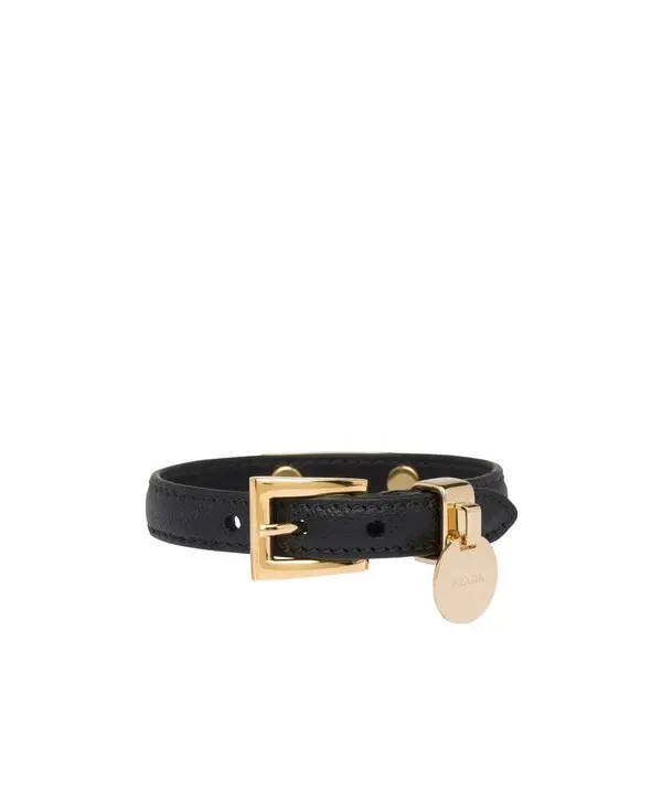 Prada Saffiano Leather Bracelet - Black
