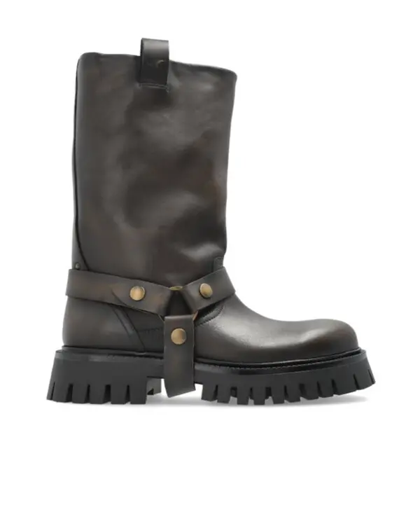 GOLDEN GOOSE Kurt Chunky Buckle-strap Leather Boots - Black