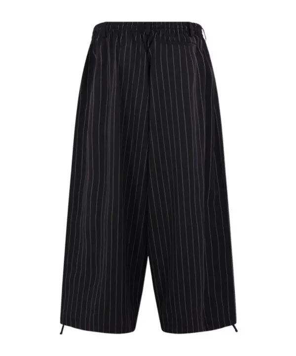 Y3 Cropped Wide-leg Pinstripe Pants