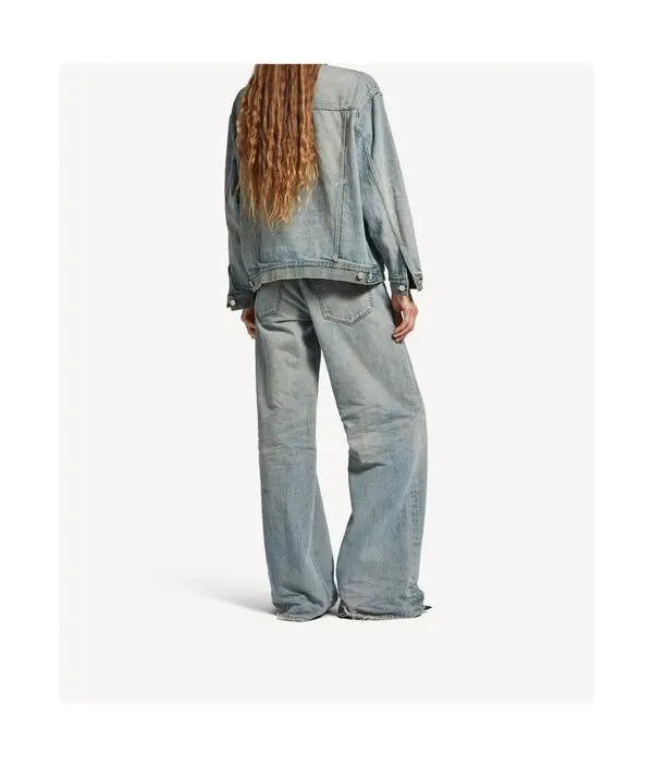 Balenciaga Regular Fit Denim Jacket With Embroidered Details