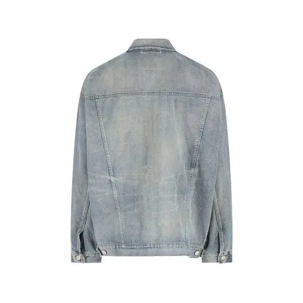 Balenciaga Regular Fit Denim Jacket With Embroidered Details