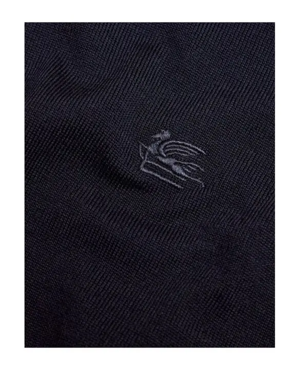 Etro Pegaso Embroidered Turtleneck Jumper - Black
