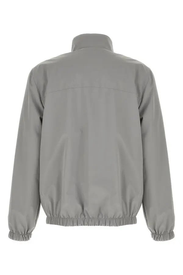 Brunello Cucinelli Logo Embroidered Reversible Jacket - Gray