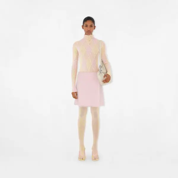 Burberry High-neck Argyle Knit Jumper - Nude