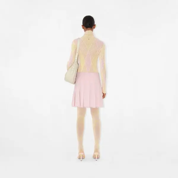 Burberry High-neck Argyle Knit Jumper - Nude