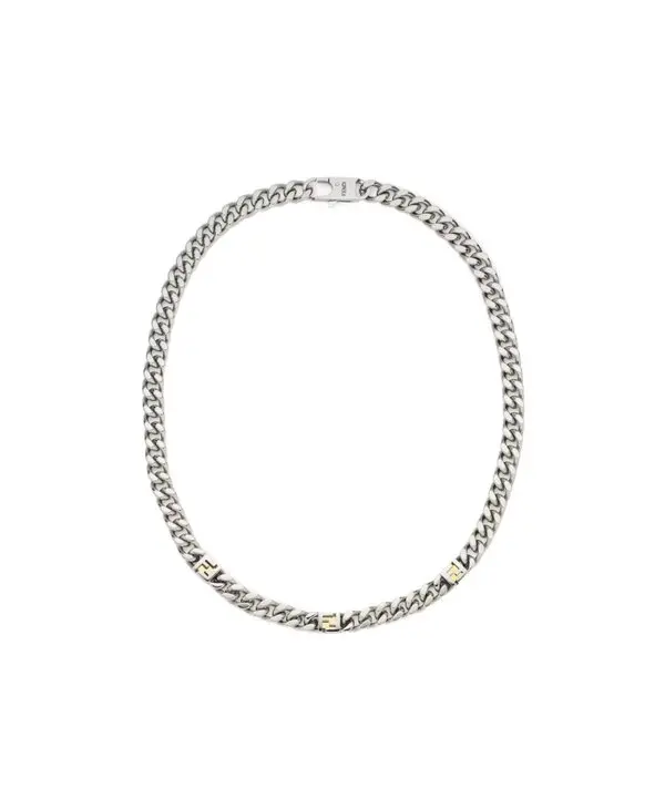 Fendi Gold And Silver-colored Chain Link Necklace - Silver And Gold