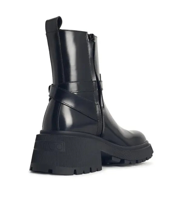 JIMMY CHOO Conny Flat Ankle Boots With Decorative Buckle