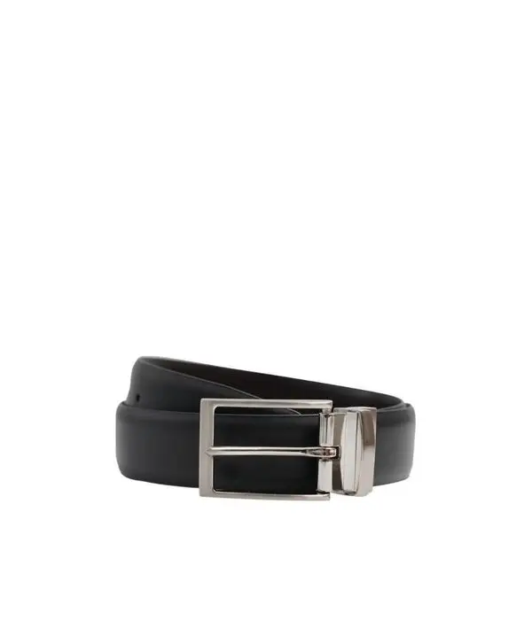 Calvin Klein Pin Buckle Belt With Eyelet Details - Black