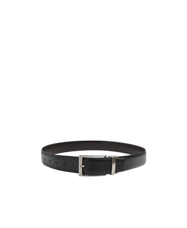 Calvin Klein Pin Buckle Belt With Eyelet Details - Black