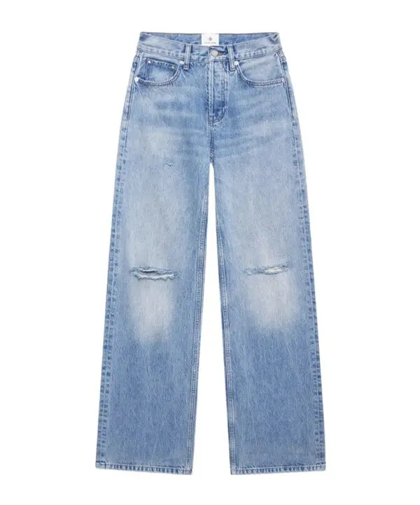 ANINE BING Hugh Distressed Jeans - Blue