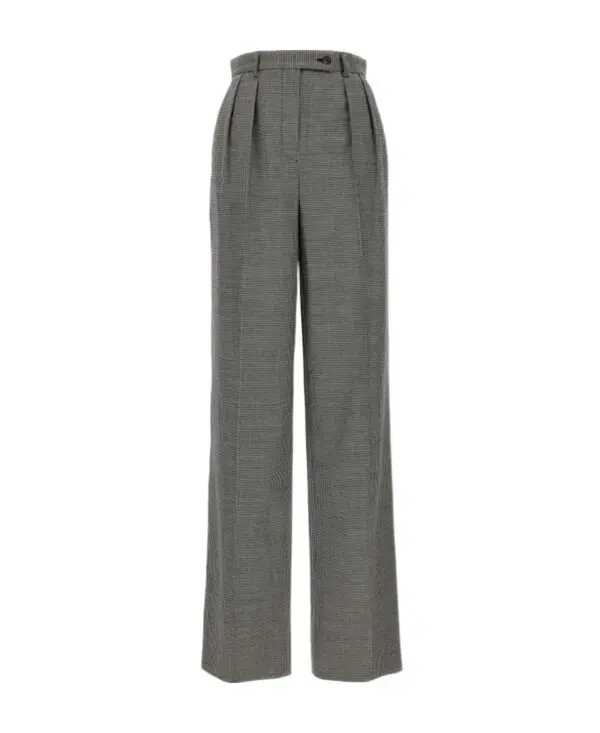 Rochas Houndstooth Wide Leg Pleated Trousers