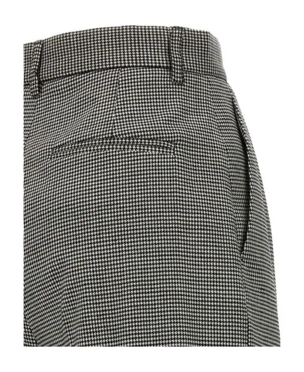 Rochas Houndstooth Wide Leg Pleated Trousers