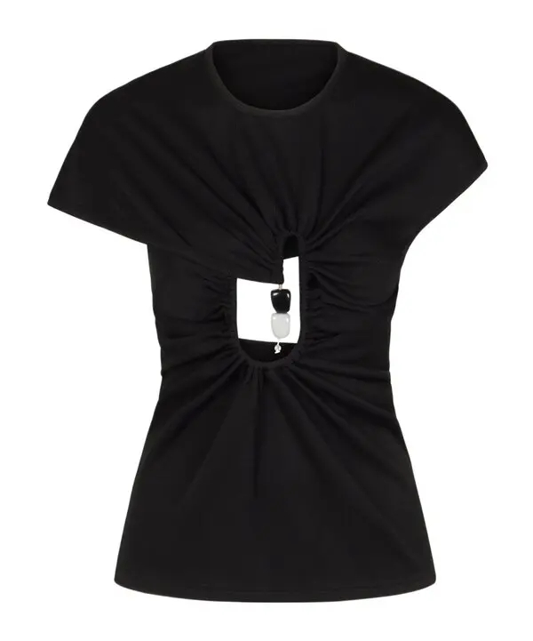 Christopher Esber Pleated T-shirt With Cut-out Detail