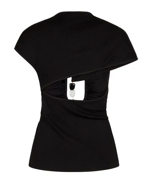 Christopher Esber Pleated T-shirt With Cut-out Detail