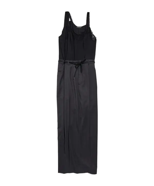Balenciaga Patched Slip Dress - Black