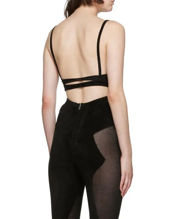 DION LEE Chenille Intarsia Bralette Top